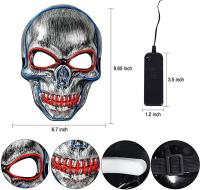 China Skull Scary Light Up Halloween LED Face Mask Adjustable For Adults for sale