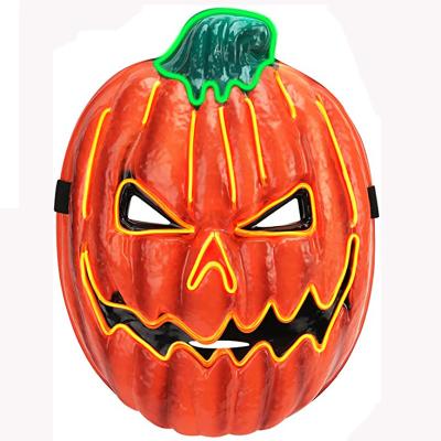 China Halloween Pumpkin Light Up Face Mask With Adjustable Rubber Bands for sale