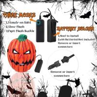China Halloween Pumpkin Light Up Face Mask With Adjustable Rubber Bands for sale