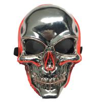 China Halloween Scary Skeleton Light Up Full Face Mask Glowing In The Dark  Adults Gold for sale