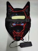 China Wolf Animal Scary Halloween LED Face Mask For Men Women Glowing In The Dark for sale