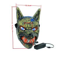 China Wolf Animal Scary Halloween LED Face Mask For Men Women Glowing In The Dark for sale