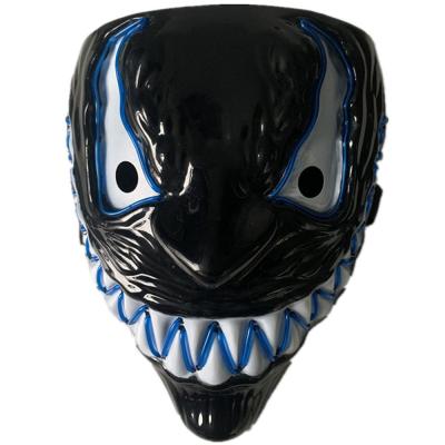 China Venom Halloween Scary Light Up Mask With Neon EL Wire 3 Lighting Modes for sale