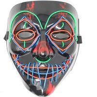 China Multi Color Halloween LED Face Mask Scary Luminous In The Dark for sale