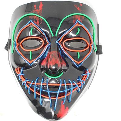 China Multi Color Halloween LED Face Mask Scary Luminous In The Dark for sale