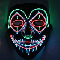 China Multi Color Halloween LED Face Mask Scary Luminous In The Dark for sale