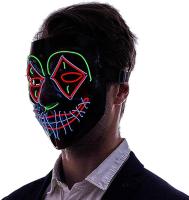 China Multi Color Halloween LED Face Mask Scary Luminous In The Dark for sale