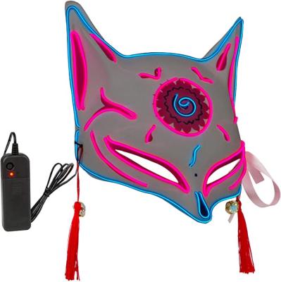 China Halloween LED Light Up Fox Mask For Adults Kids Japanese Anime for sale