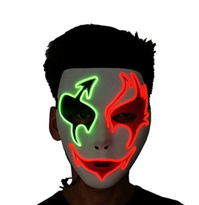 China Horror Halloween LED Face Mask With Foam Inside Comfortable To Wear for sale