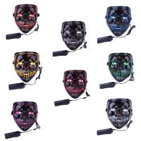 China LED Luminous Halloween LED Face Mask Full Face Light Up For Adults for sale