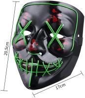 China LED Luminous Halloween LED Face Mask Full Face Light Up For Adults for sale