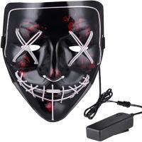 China Masquerade Light Up Halloween Purge Mask Luminous With 10 Difference Colors for sale