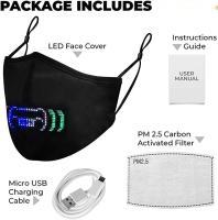 China Party Festival Programmable LED Face Mask Bluetooth App Controlled USB Rechargeable for sale