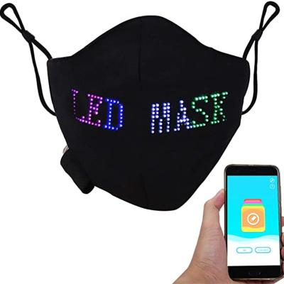 China Bluetooth App Programmable LED Face Mask DIY Message Patterns for sale