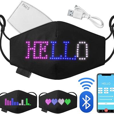 China Unisex LED Light Up Programmable Face Cover Mask Scrolling Text for sale