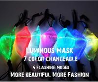 China LED Light Up Face Mask 7 Color Lights USB Rechargeable Glowing In The Dark for sale