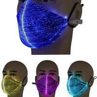China Luminous LED Rave Face Mask Multi Color Light Up Flashing At Night for sale