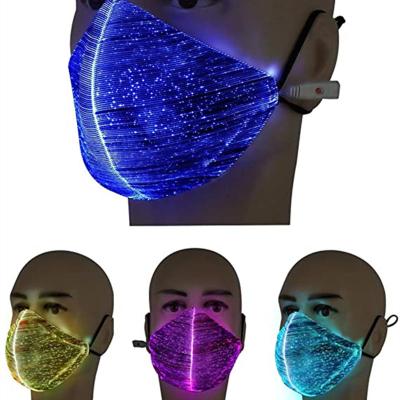China Luminous LED Rave Face Mask Multi Color Light Up Flashing At Night for sale