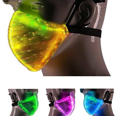 China LED Light Up Face Mask 7 Color Lights USB Rechargeable Glowing In The Dark for sale