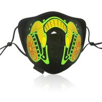 China Unique Light Up Voice LED Face Mask Customized Pattern 400mAh Li Battery for sale