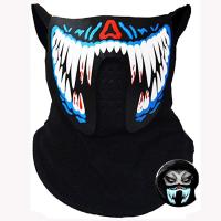 China LED Music Face Mask Voice Control Luminous Glowing At Night for sale