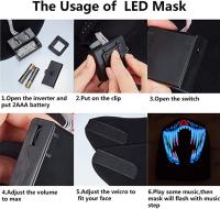 China LED Music Face Mask Voice Control Luminous Glowing At Night for sale