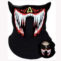 China Voice Light Up Led Mask Red Face Facial Spooky For DJ Halloween Party for sale
