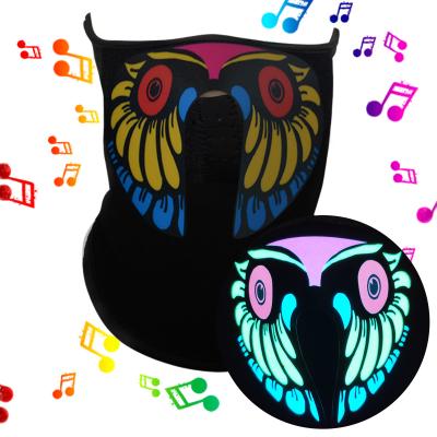 China LED Sound Activated Light Up Face Mask Brightness Flashing In The Dark for sale