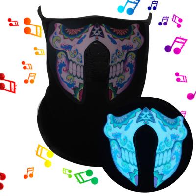 China Light Up LED Sound Control Voice LED Face Mask Music Bandana for sale