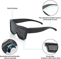 China USB Rechargeable Programmable Led Glasses Text Graffiti Animation Music Rhythm Modes for sale