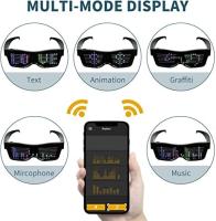 China Light Up Programmable LED Glasses With Bluetooth Smartphone App Control for sale