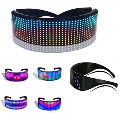 China APP Control Programmable LED Glasses 700mAh Battery Multi Languages for sale