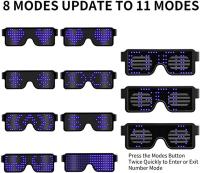 China USB Rechargeable LED Display Glasses With 11 Patterns 180mAh Battery for sale