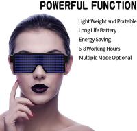 China USB Rechargeable LED Display Glasses With 11 Patterns 180mAh Battery for sale