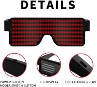 China Luminous Glowing LED Flash Glasses Eye Wear 11 Adjustable Patterns Halloween for sale
