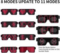 China Luminous Glowing LED Flash Glasses Eye Wear 11 Adjustable Patterns Halloween for sale
