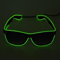China Neon Wire Black Lens Luminous LED Glasses With 2AA Battery Pack for sale