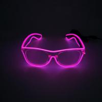 China Clear Frame Lens Luminous LED Glasses With Neon Light Flashing for sale