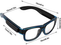 China 16x15cm LED Light Up Glasses Wireless With USB Rechargable Battery 140mAh for sale