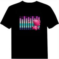 China Flashing Glowing Sound Activated LED T Shirt 2xAAA for sale