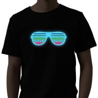 China Luminous Sound Activated LED T Shirt Flashing Black Short Sleeve for sale