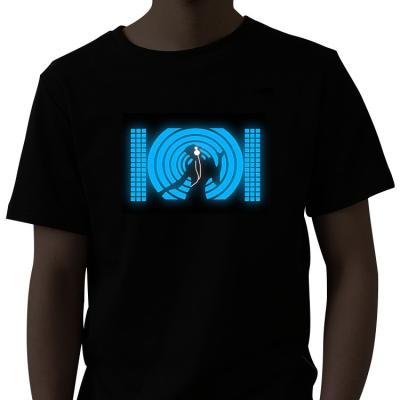 China Party Dj Sound Activated LED T Shirt Light Up Equalizer Clothing for sale