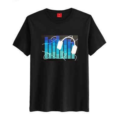 China Fashion Sound Activated LED T Shirt Light Up Flahsing With Voice for sale