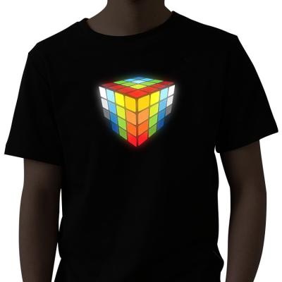 China Summer Sound Activated LED T Shirt Equalizer Light Up Flashing for sale
