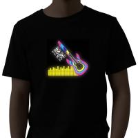China Light Up Music Activated T Shirt With EL Panel Couple for sale
