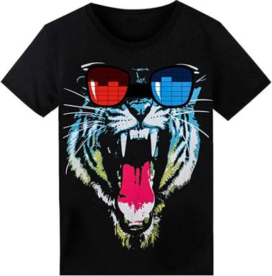 China Sound Sensor Flashing LED T Shirt With Fashion Printing For Adults for sale
