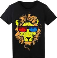 China Sound Control LED Light Up T Shirt 100% Cotton Washable For Couple for sale