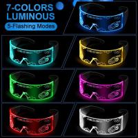 China Cyberpunk Light Up Visor Glasses LED Rechargeable Futuristic Style for sale