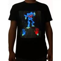 China Flexible LED Lighting T Shirt Soft Light Up Glowing Black for sale
