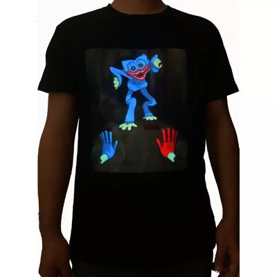 China Flexible LED Lighting T Shirt Soft Light Up Glowing Black for sale